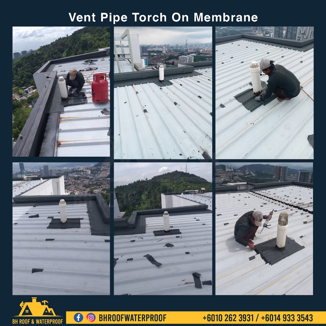 Vent Pipe Torch On Membrane Waterproofing 👨🏻‍🔧 - MyRehom装修脑师
